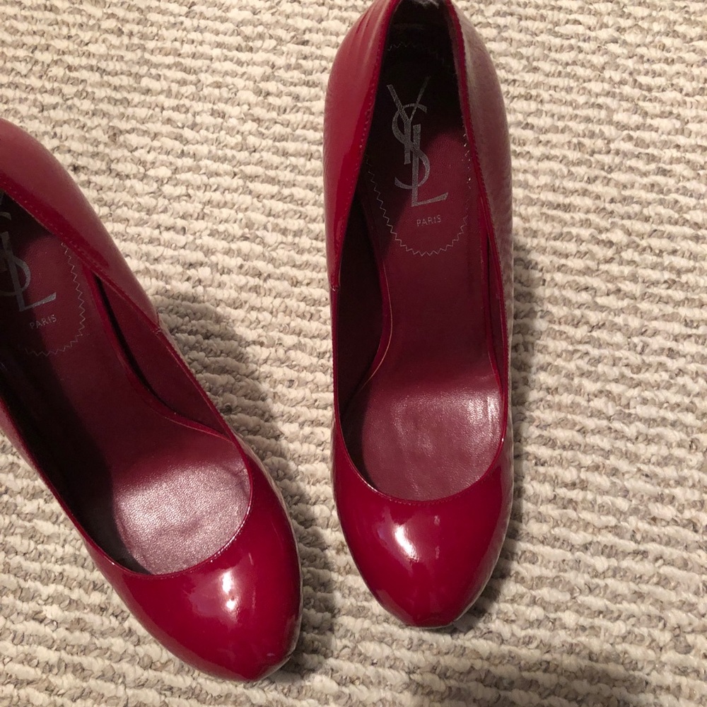 Ysl Red Patent Leather Platform Pumps - Gem